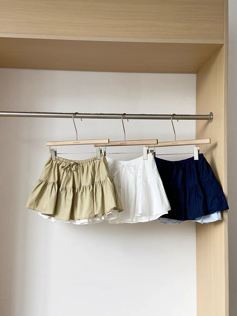 Fake two-piece splicing high waist lace-up skirt for women 2025 summer new style sweet age ...